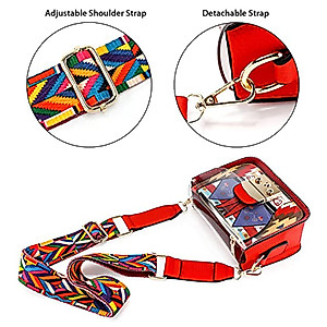 mothgel Women Mini Transparent PVC Plastic Crossbody Summer Durable Shoulder Bag (Red)