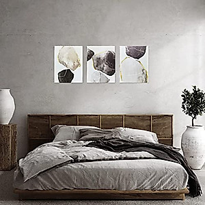 Stone Zen Nature Themed Prints Artwork Rock With Golden edge Canvas Wall Art Home Decoration for Bedroom Living Room Bathroom Painting