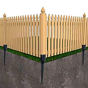 MTB Fence Post Anchor Ground Spike Metal Black Powder Coated 24 x 4 x 4 Inches Outer Diameter (Inner Diameter 3.5 x3.5 Inches), Pack of 4