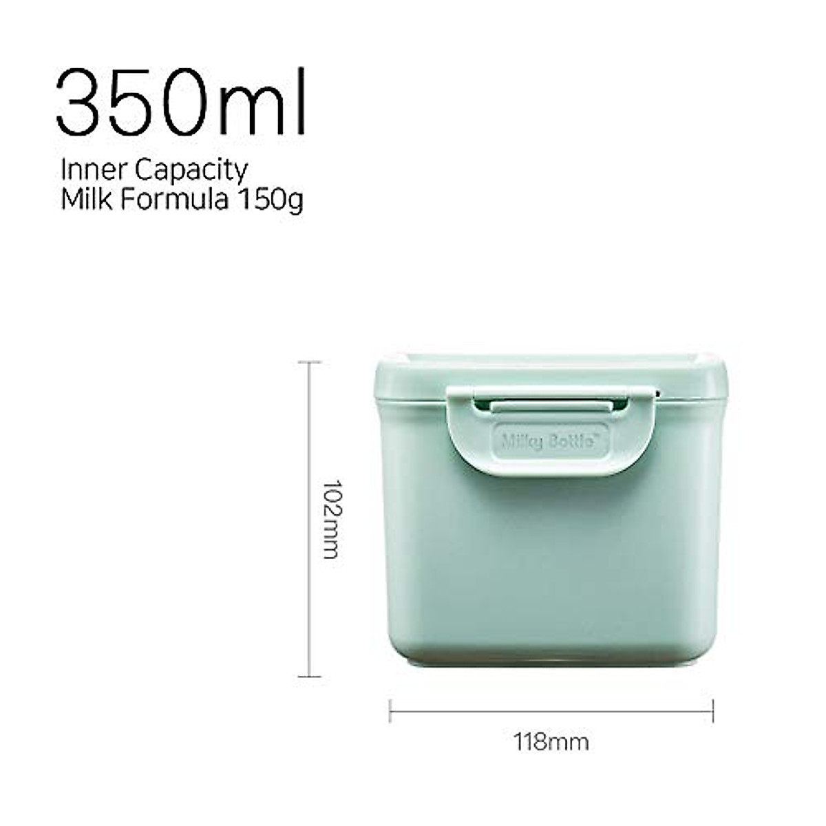 Portable Baby Formula Dispenser Container for Travel Outdoor Milky Bottle (Mint, Small (150g))