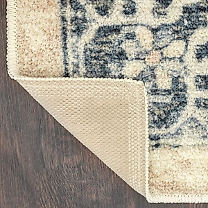 Maples Rugs Caprice Boho Medallion Trellis Kitchen Rugs Non Skid Accent Area Carpet [Made in USA], Blue, 2'6 x 3'10