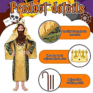 HooLing 6 Pcs Wise Men Costume Kids Saint Bible Costume Boys Shepherd Nativity Costumes for Christmas Halloween(S)