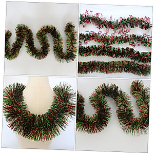 jojofuny 9 Pcs Latte Art Xmas Wreath Garland Metallic Fringe Garland Christmas Tree Hanging Decorations Ribbon Banner Garland Tree Garland Ribbon Xmas Garland Tassel Merry Christmas Plastic