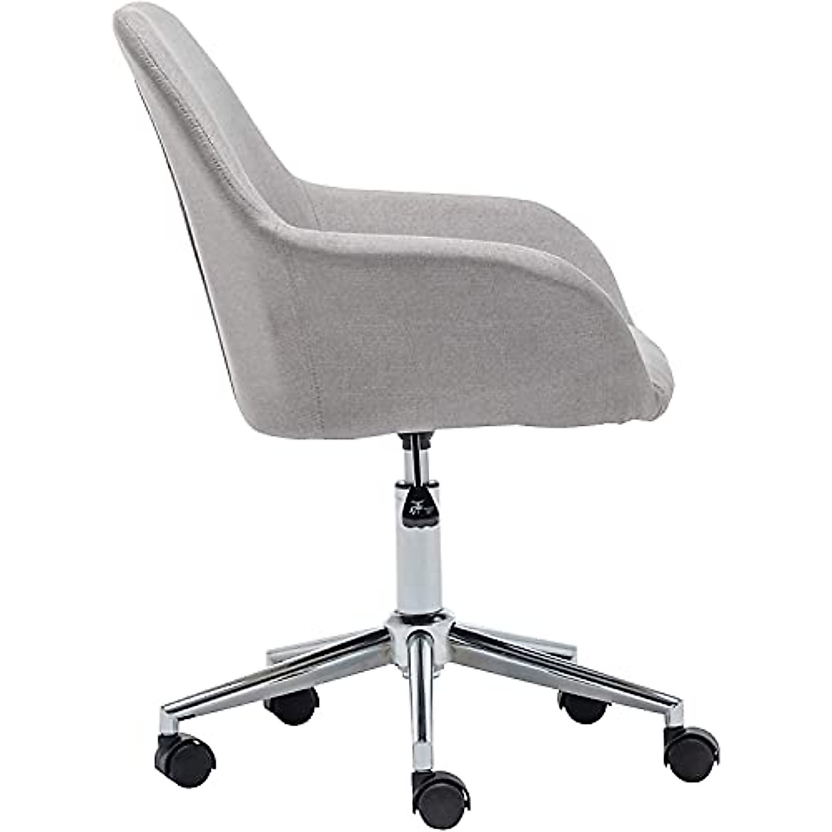 BTEXPERT Arm Mid Back Home Computer, Office Task Wheels, Swivel Height Adjustable, Comfy Soft Desk Chair, (5174), Gray Fabric