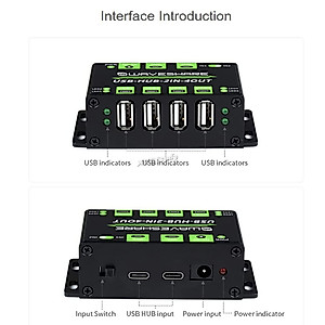 Industrial Grade USB HUB, Extending 4X USB 2.0 Ports, Switchable Dual Hosts @XYGStudy (USB-HUB-2IN-4OUT)