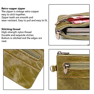 Genuine Leather Small Wallet - Casual Simple Wallet - Coin Purse - Credit Card Package - For Ladys Men Women Girl Boys (Light Green)