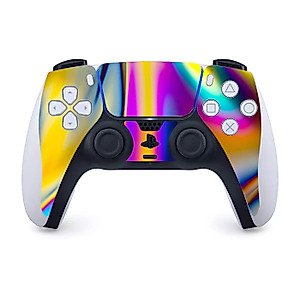ITS A Skin Skins Compatible with Sony Playstation 5 Console Disc Edition - Protective Decal Overlay Stickers wrap Cover - Oil Slick Resin Iridium Glass Colors