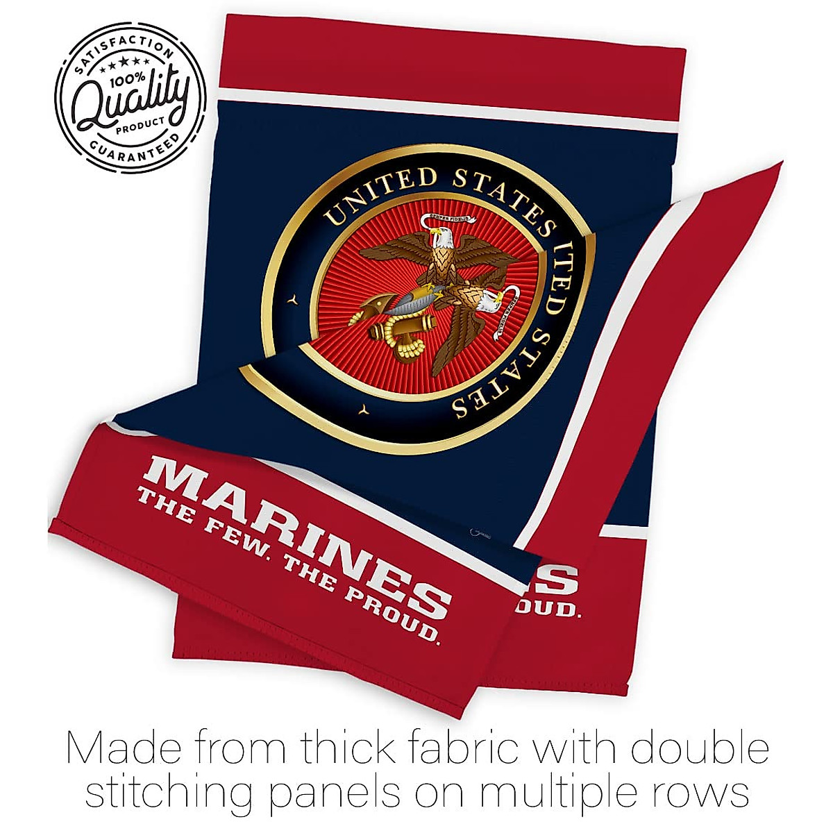 Breeze Decor Proud Marine Corps Garden Flag Set Mailbox Hanger Armed Forces USMC Semper Fi United State American Military Veteran Retire Official House Banner Small Yard Gift Double-Sided, Made In USA