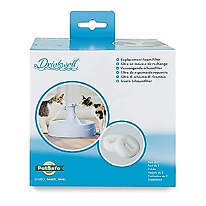 PetSafe Drinkwell Replacement Foam Filters for 360 Plastic Multiple Pet Fountain, Cat and Dog Water Dispenser, (Pack of 2)