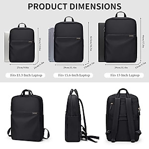 GOLF SUPAGS Travel Laptop Backpack for Women Anti Theft Slim Durable College Bookbag Business Computer Bag Fit 15.6 Inch Notebook (Black, 15.6 Inch)