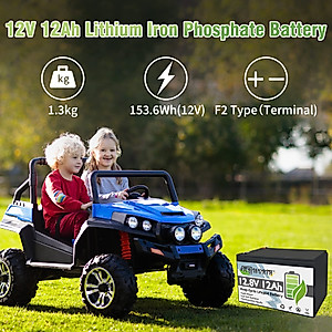 Vinnotech Lithium Battery 12V 6Ah LiFePO4 Batteries with 10A BMS, Deep Cycle Rechargeable Lithium Iron Phosphate Battery, for Alarm System, Backup UPS