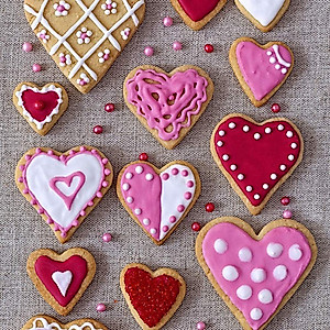 Valentine's Day Heart Cookie Cutter Set - 5 Piece Valentine Cookie Cutters - Heart, Lips, Heart with Arrow, Double Heart