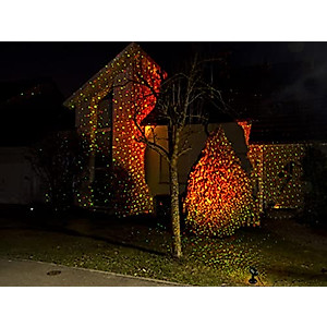 Ledmall Moving Firefly Red and Green Remote Control Laser Christmas Lights, Party, Events, Garden, Decoration, and Landscape Lights