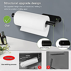 Paper Towel Holder,Under Cabinet Paper Towel Holder Optional Perforated or self-Adhesive,Paper Towel Holder Wall Mount for Kitchen,Sturdy and Durable Kitchen Organization