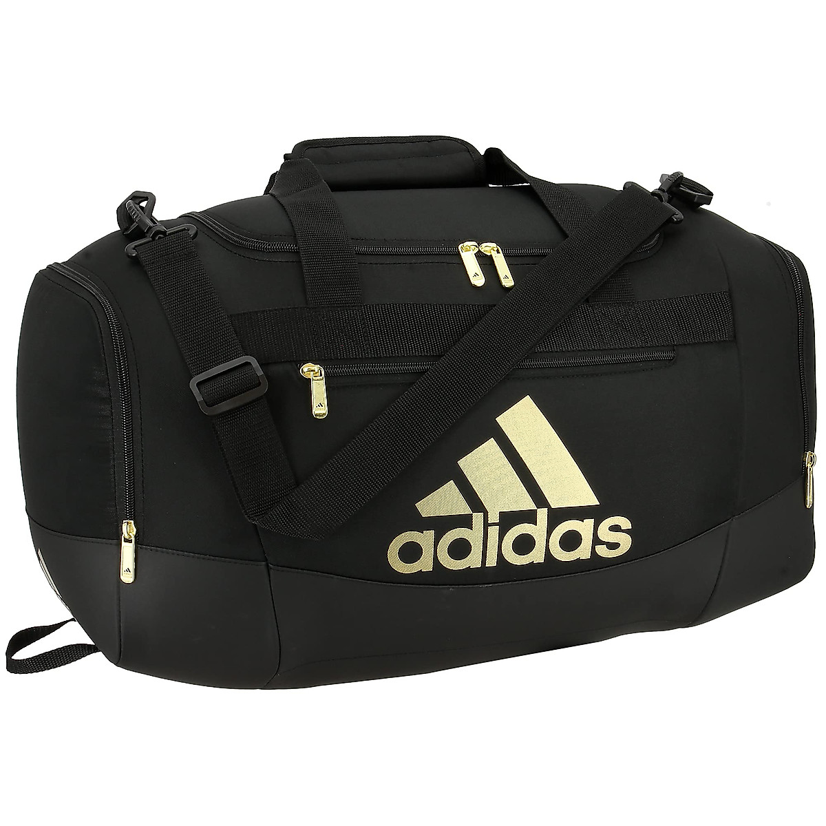 adidas Unisex Defender 4 Small Duffel Bag, Black/Gold Metallic, One Size