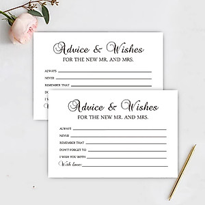 FARHTINANFX 50 Advice and Wishes for The New Mr and Mrs, Bride and Groom Weddings, Bridal Showers, Marriage Advice Cards(4" x 6")