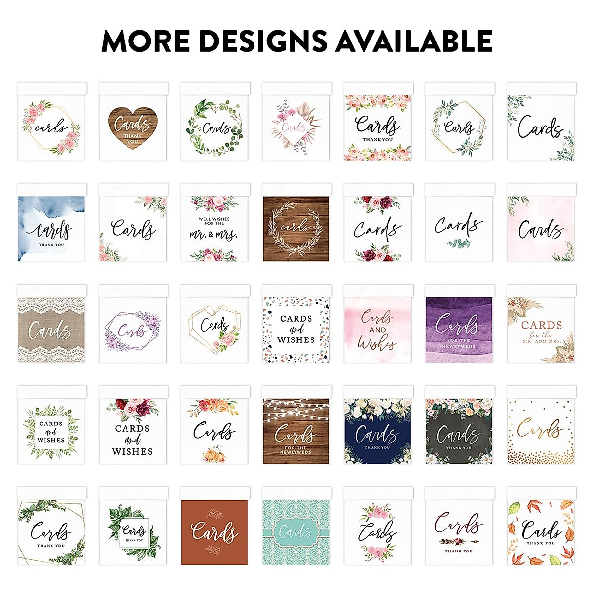 Andaz Press Sturdy White Wedding Card Box Modern Minimal Cards and Wishes Wedding Gift Box for Cards, Card Box for Wedding Bridal Shower Baby Shower Birth Graduation Parties 10x10x10 Inches