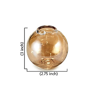 Serene Spaces Living Set of 48 Amber Luster Ball Glass Bud Vase, Short Vases for Centerpieces for Home Decor, Events, Weddings, Measures 3" Tall & 2.75" Diameter