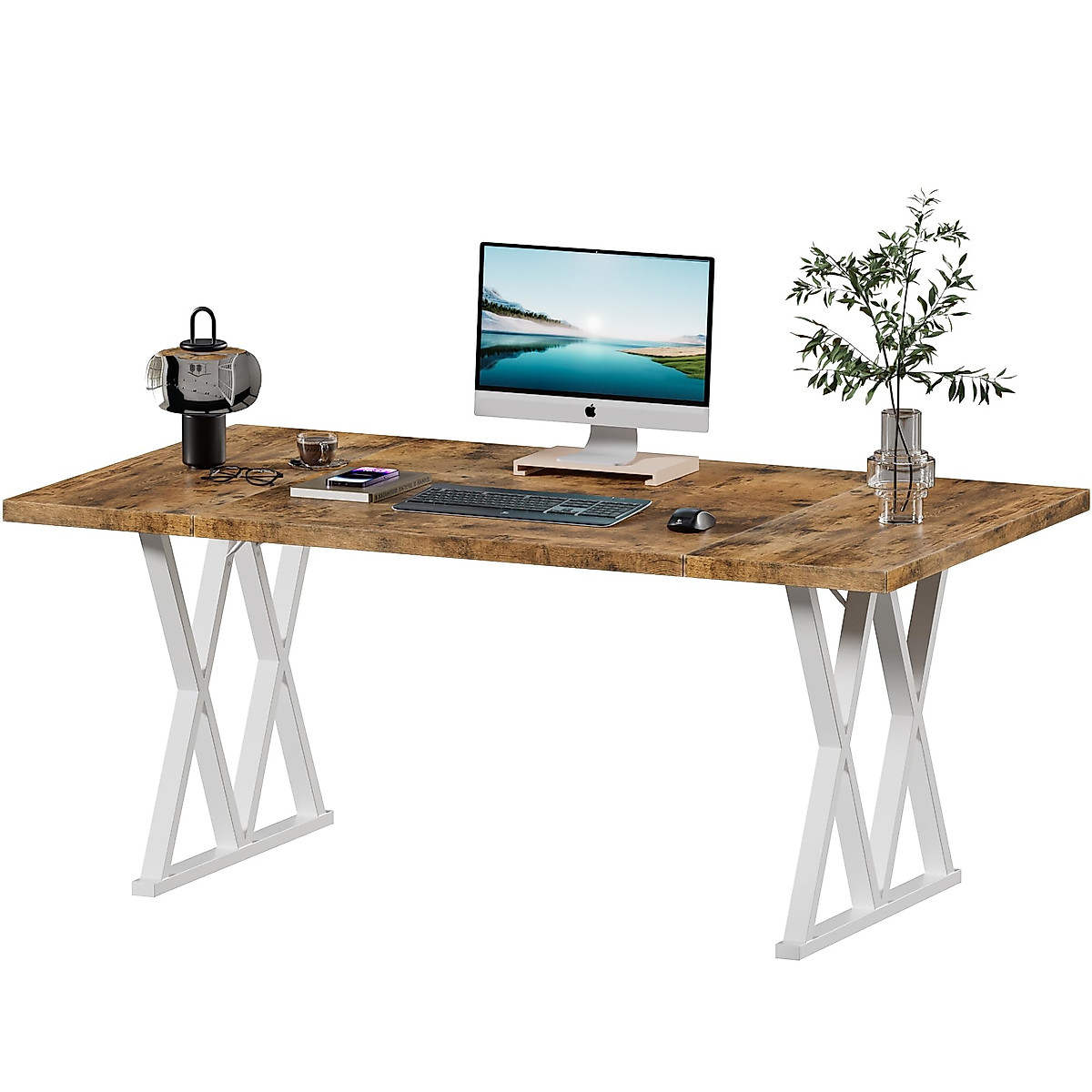 PAKASEPT 71" Executive Desk, Large Computer Office Desk Workstation, Modern Simple Style Laptop Desk, Dining Room Table, Business Furniture for Home Office