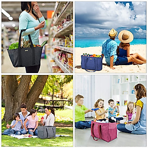 BALEINE Soft 9 Gallon Extra Large Utility Tote, Foldable Reusable Storage Bag (Denim Blue)