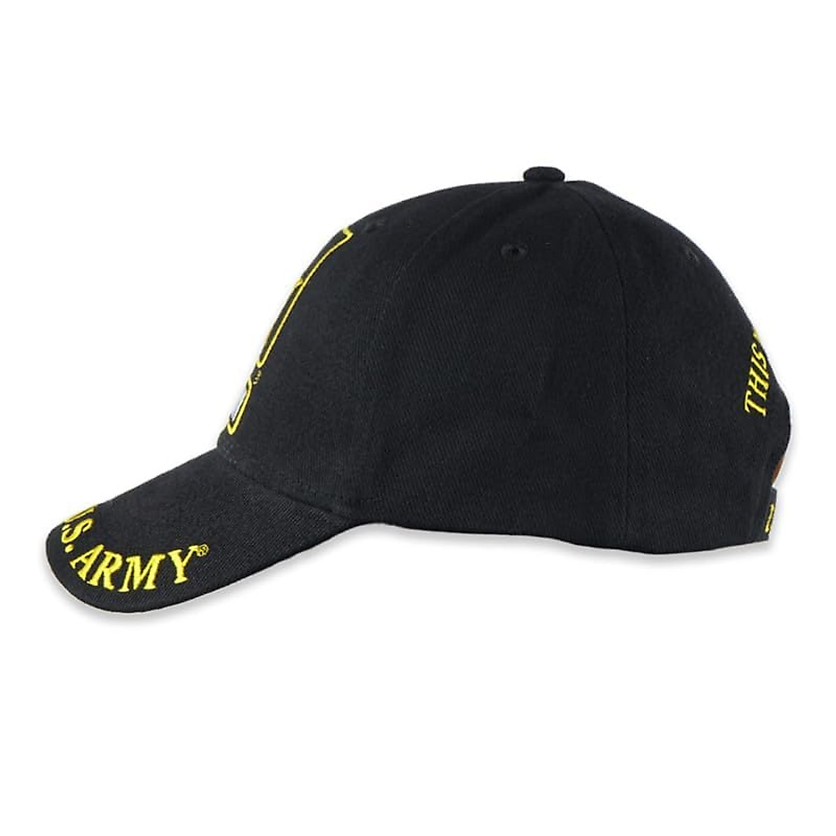 US Army Hat for Men and Women, Officially Licensed Product, Adjustable Strap Baseball Cap - US Army Embroidered Baseball Cap Beautifully Stitched Lettering on The Front and Back (Black)