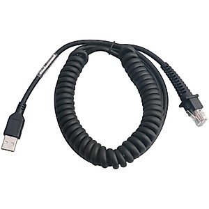 VOTTAN USB Cable Coiled 3 Meter, Type A USB to RJ45 Barcode Scanner Cable for Datalogic GD/GM/QD/QM Series GD4330 GD4430 (3M / 9FT Coiled USB Port)