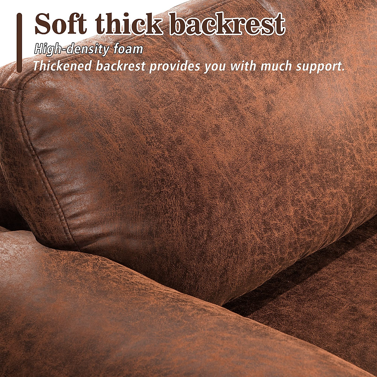 XIZZI L Shaped Sofa Convertible Sectional Sofa 3-Seat Couch with Reversible Chaise for Living Room,L Shaped 97 inches Dark Brown