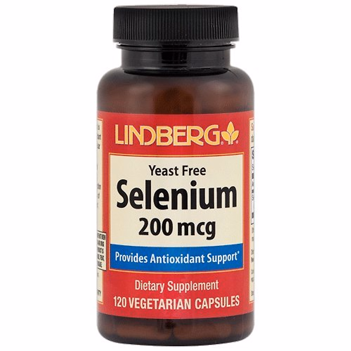 Selenium 200mcg | Yeast Free | 120 Vegetarian Capsules | Non-GMO, Gluten Free Supplement | by Lindberg