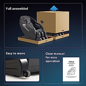 Mazzup Massage Chair, Zero Gravity Shiatsu Massage Chair Full Body and Recliner with Fully Assembled, LCD Screen, Lower Back and Calf Heating, Air Compression, Black, MU-C211