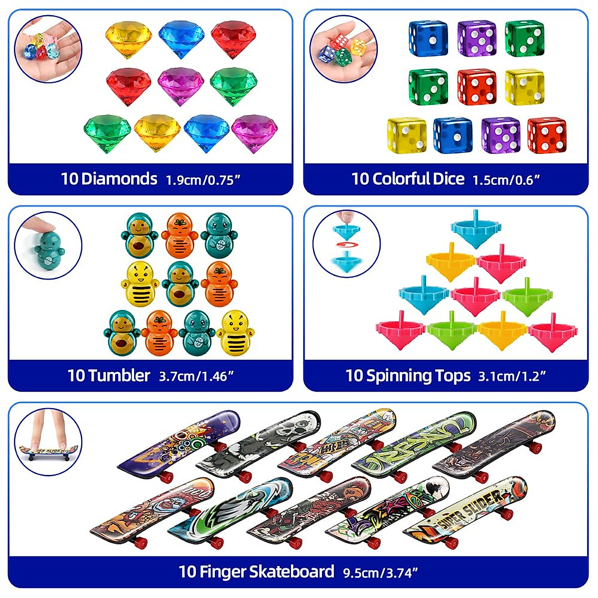 Amy&Benton 200PCS Goodie Bag Fillers Party Favors for Kids Birthday Pinata Filler Toy Assortment Prizes for Kids Classroom Rewards