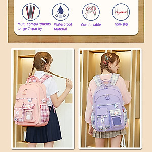 Girls Backpacks 15.6 Inch Laptop School Bag College Backpack Travel Daypack Large Bookbags for Teens Girls College Women Students (Purple)