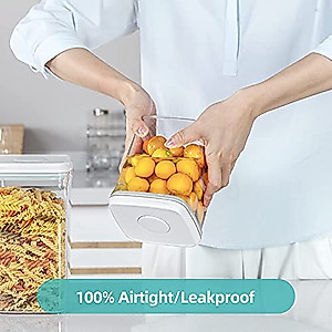 Airtight Food Storage Containers with Lids Set - 2 PC Set 2 QT&0.9QT - BPA Free - Push to Open Design 100% Leakproof Plastic Storage Containers for Coffee, Pasta, Cereal, Flour, Sugar, etc.