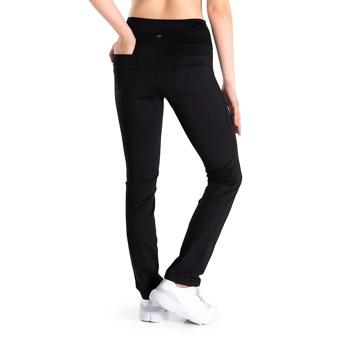 Yogipace,2 Back Pockets,Petite Women's 29" Fleece Lined Thermal Yoga Straight Leg Warm Sweatpants Winter Snow Pants,Black,Size M