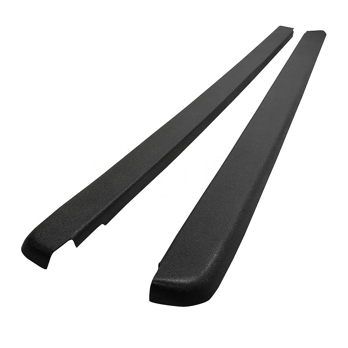 Wade 72-00711 Truck Bed Rail Caps Black Ribbed Finish without Stake Holes for 1999-2004 Toyota Tacoma (Set of 2)