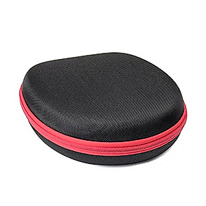 Headset Case for VXi BlueParrott B450-XT, B450-XT -204010-C, B350-XT, B250-XTS, C400-XT, Mesh pocket for cable, amplifier and other accessories, detachable wrist strap for easy carry, Black + red zip