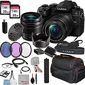 Panasonic Lumix G95 Mirrorless Camera with 12-60mm Lens- 64GB Memory, Case, Filters, Grip, and More (27pc Bundle)
