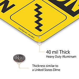 SmartSign "Caution - Step Down" Sign | 7" x 10" Aluminum