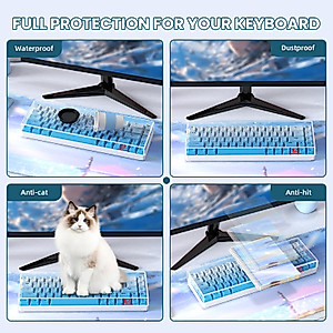 ZIYOU LANG KC02 Acrylic Clear Transparent Keyboard Cover(12.28*4*0.9’’) with Dustproof Waterproof Anti-hit Anti-cat Protective Case for 65% Small Layout 61Key 64Key 68Key Mechanical Gaming Keyboard