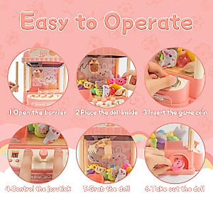 Florarich Mini Claw Machine for Kids with Prizes, Candy Vending Machine Toy, Electronic Arcade Game Prize Dispenser with 60-Second Countdown, and 25 Mini Toys, Great Birthday Gifts for 3-9 Year Olds