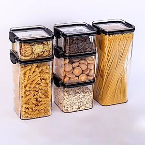 6PCS Food Storage Containers Set with Lids, Ideal for Kitchen Pantry Organization and Storage