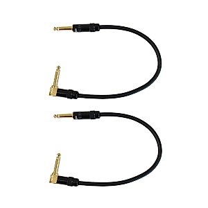 Audio2000's C28001P2 1Ft 1/4" TS Right Angle To 1/4" TS Cable (2 Pack)