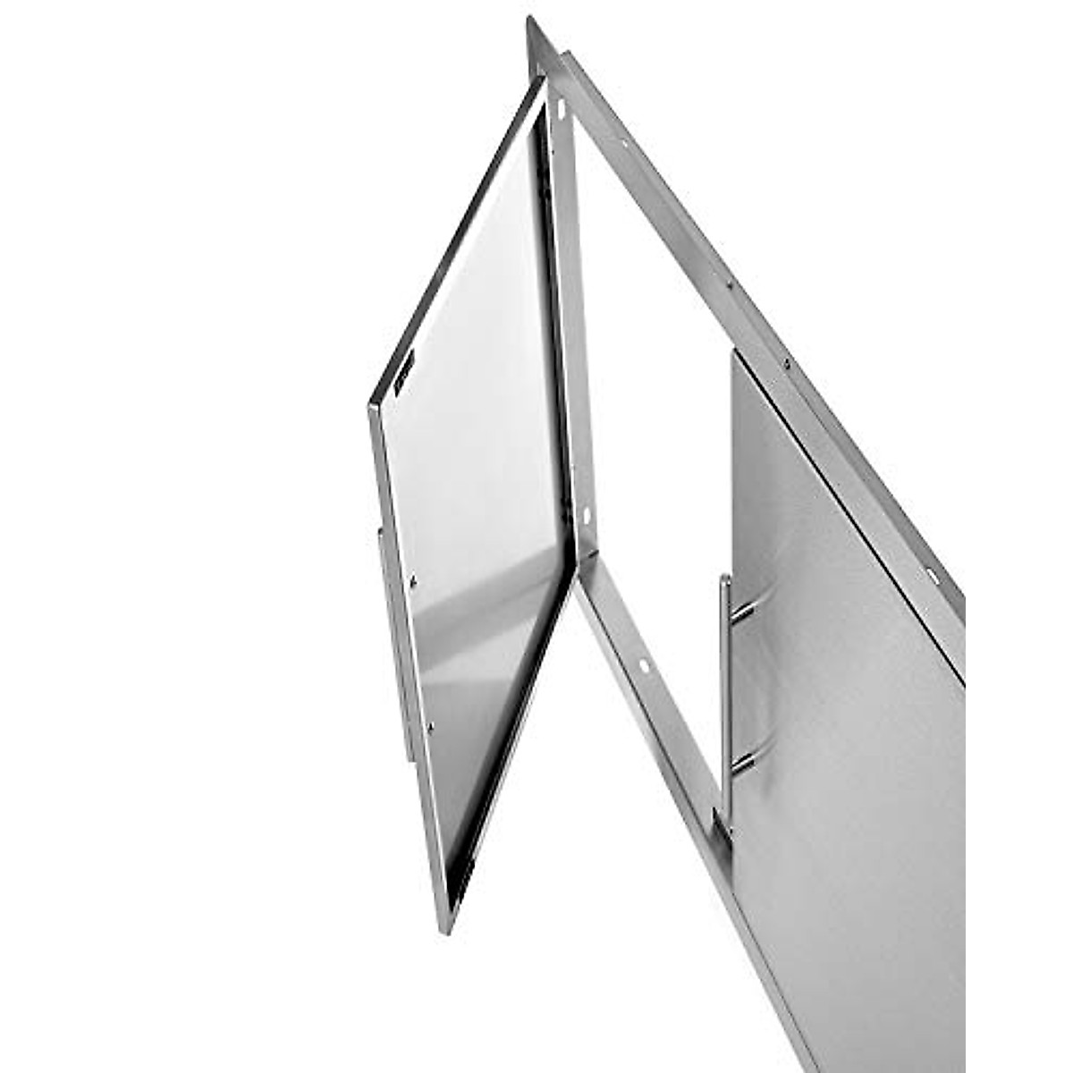 AdirHome Stainless Steel Grill Double Access Single-Face Door - Easy Install Heavy Duty Stainless Steel Rust Resistant Access Door with Chromium Plated Handle (30 Inch)