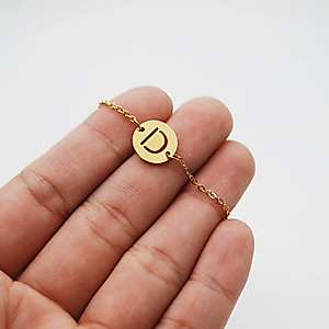 MODAGIRL Initial Bracelet Gold Jewelry for Women Dainty Personalized Letter Charm Chin Bracelet for Teen Girls Special Gifts (C)