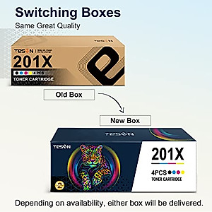 TESEN 201X CF400X (with New Chips) Remanufactured Toner Cartridge Replacement for HP 201X CF400X for HP Color Pro M252n M252dw MFP M277n M277dw M277c6 M274n (Black, 4PK) Green Series