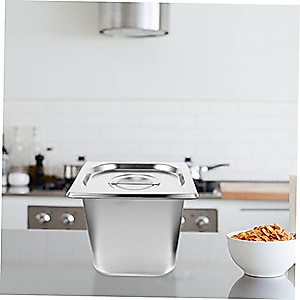 ULTECHNOVO Hotel Dip Bowls Large Serving Bowl Metal Basin Pasta Bowl Metal Mixing Bowls Table Tray Chafing Dishes Fruit Basin Steam Water Pan Buffet With Cover Food Stainless Steel