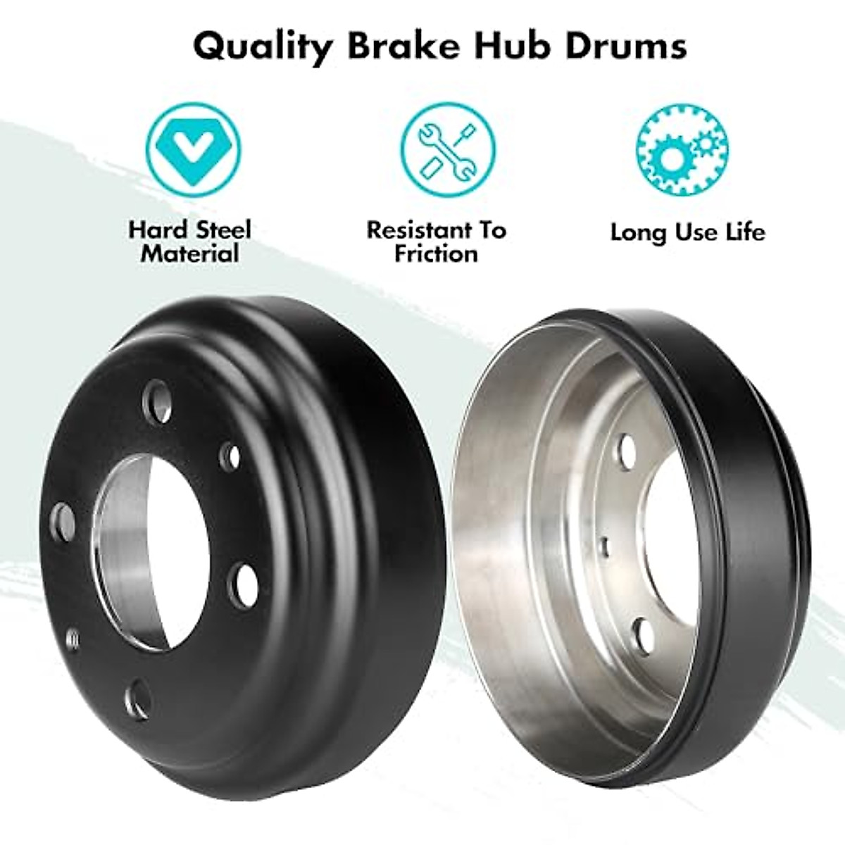 10L0L Golf Cart Brake Repair Kit, Brake Hub Drums & Brake Shoes & Bendix Brake Spring kit fit Yamaha G14, G16, G19, G22 G&E 1994-2006 Models,OEM JU0-G6521-00-00, JN6-F5331-01-00, JN3-F5331-00