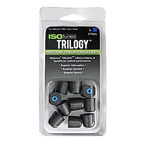 ISOtunes Trilogy™ Foam Replacement Eartips for ISOtunes PRO, Xtra, Wired (5 Pair Pack) (Large, Blue)