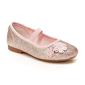 OshKosh B'Gosh Girls Montana Ballet Flat, Rose Gold, 7 Toddler