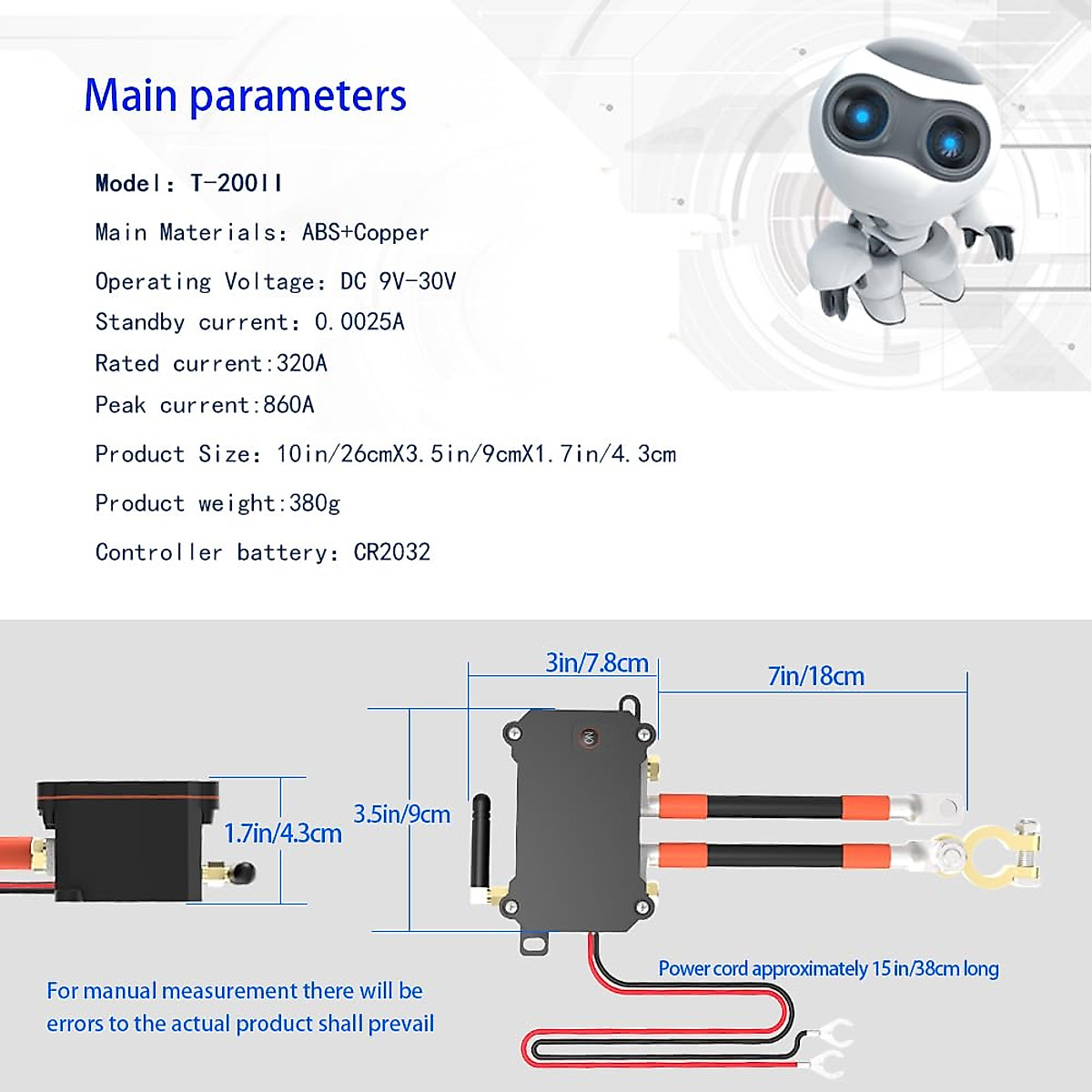 RIEIEK Car Remote Battery Kill Switch with Vibration Control, Low Voltage Auto Cutoff 12V-24V Universal Disconnect Switch