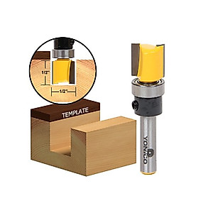 YONICO Router Bits Pattern Bit Flush Trim Set 4 Bit 1/2-Inch Diameter 1/4-Inch Shank 14422q